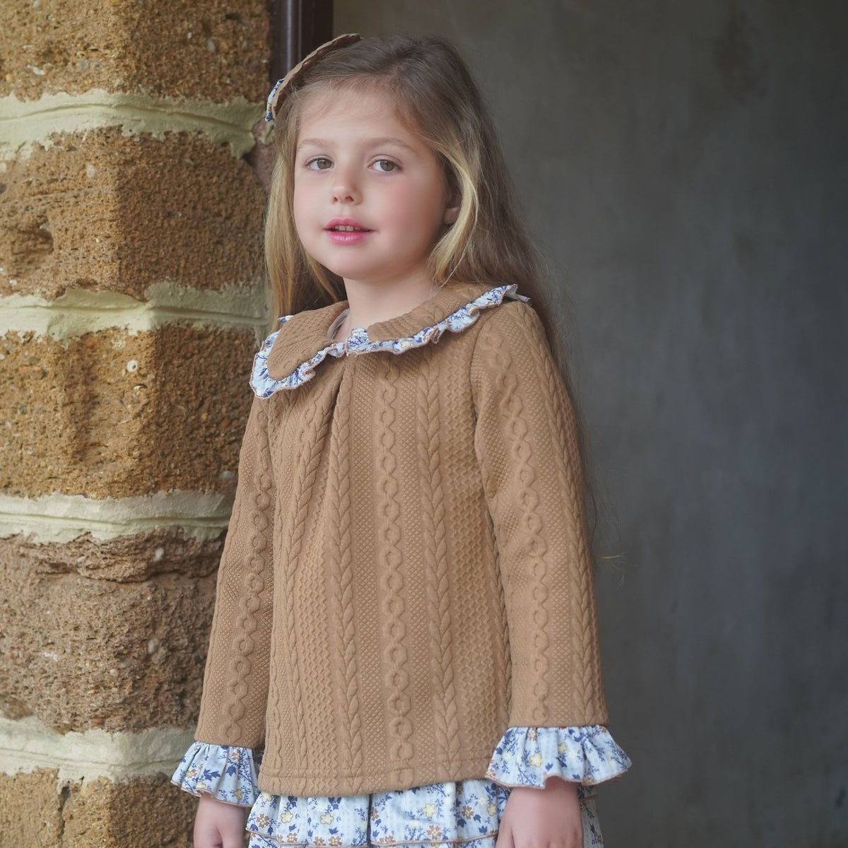 Clearance Sale - DBB Collection Camel and Blue Dress