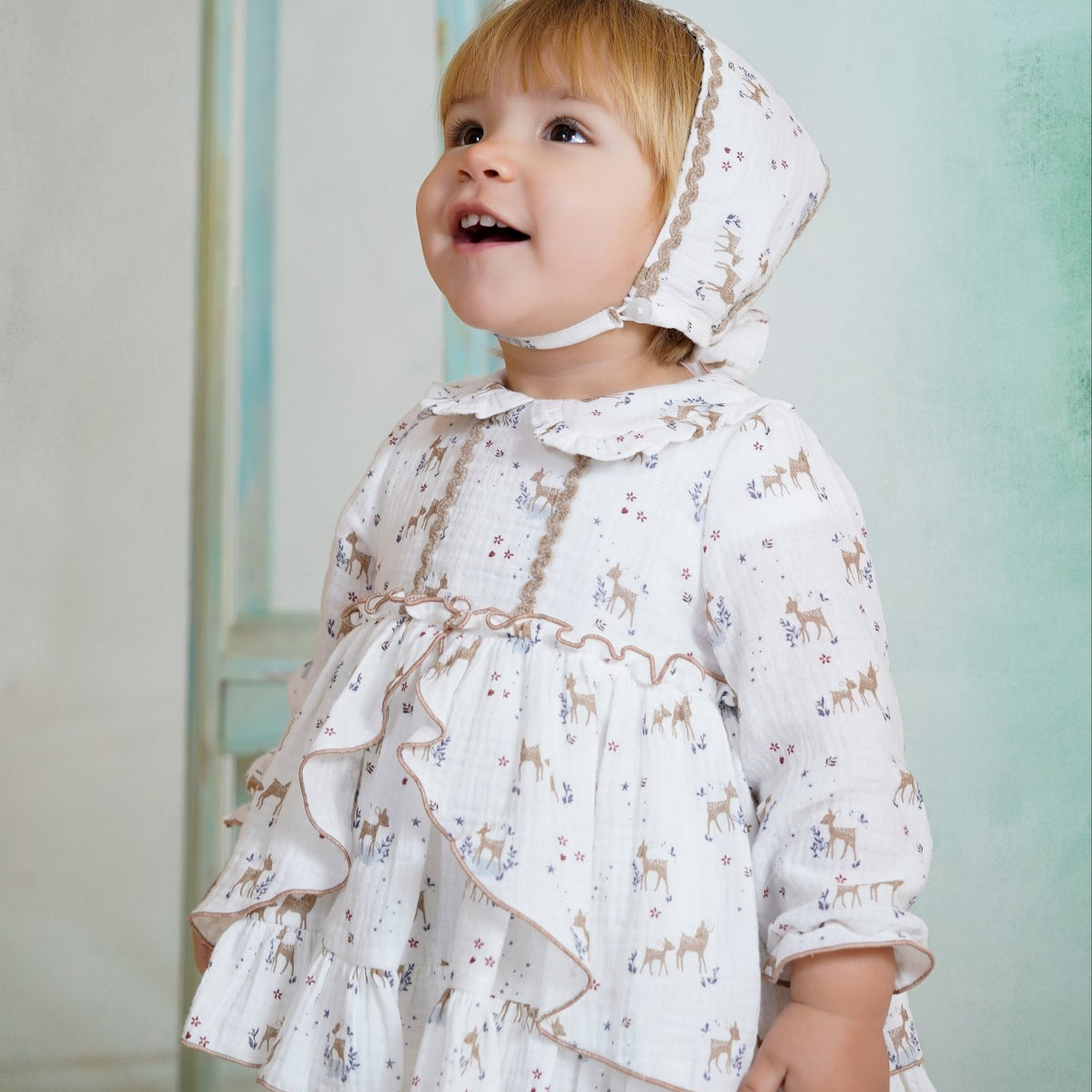 DBB AW25 Baby Girls Deer Print Dress Set | Mariposa
