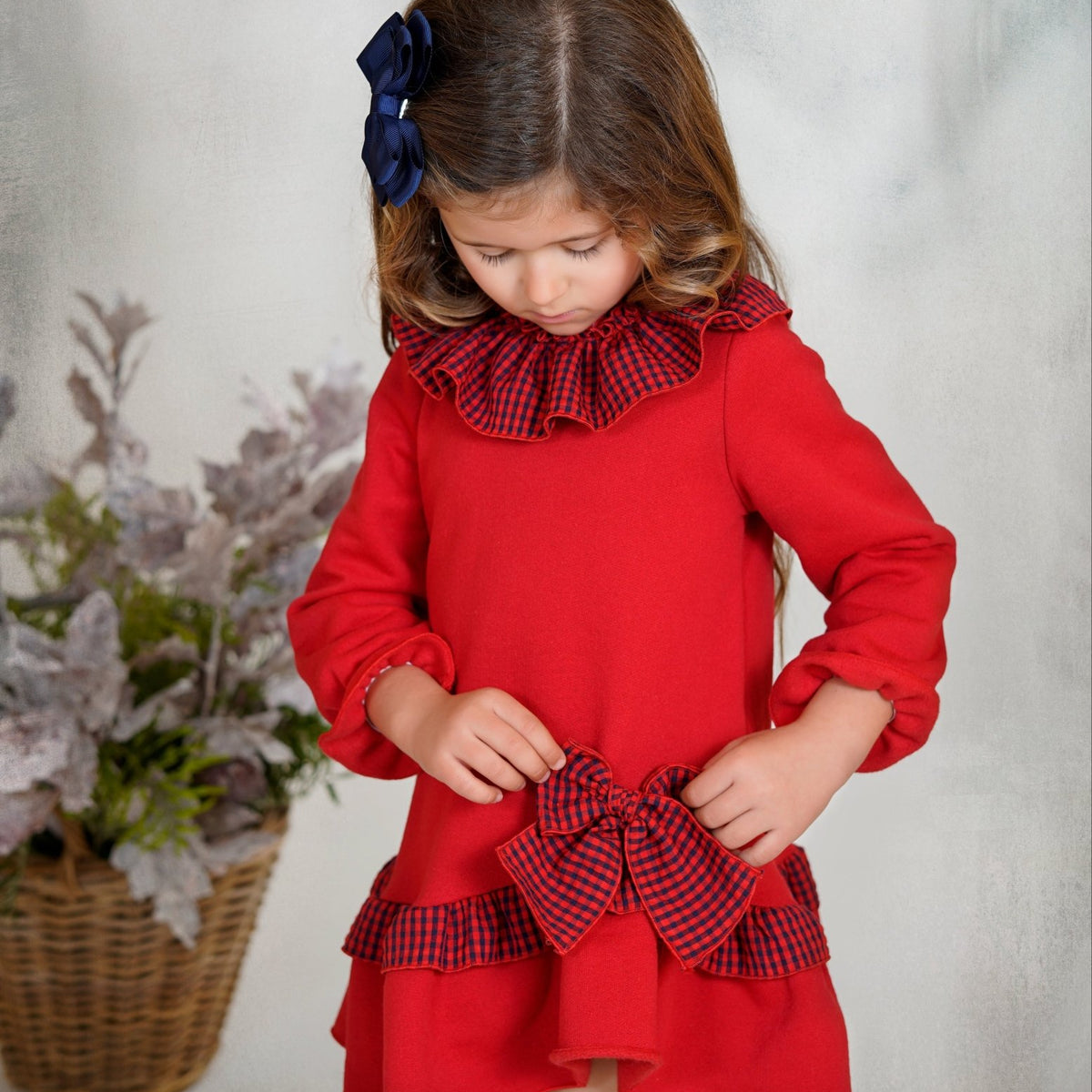 DBB Collection AW25 PRE-ORDER - Girls Red & Navy Dress