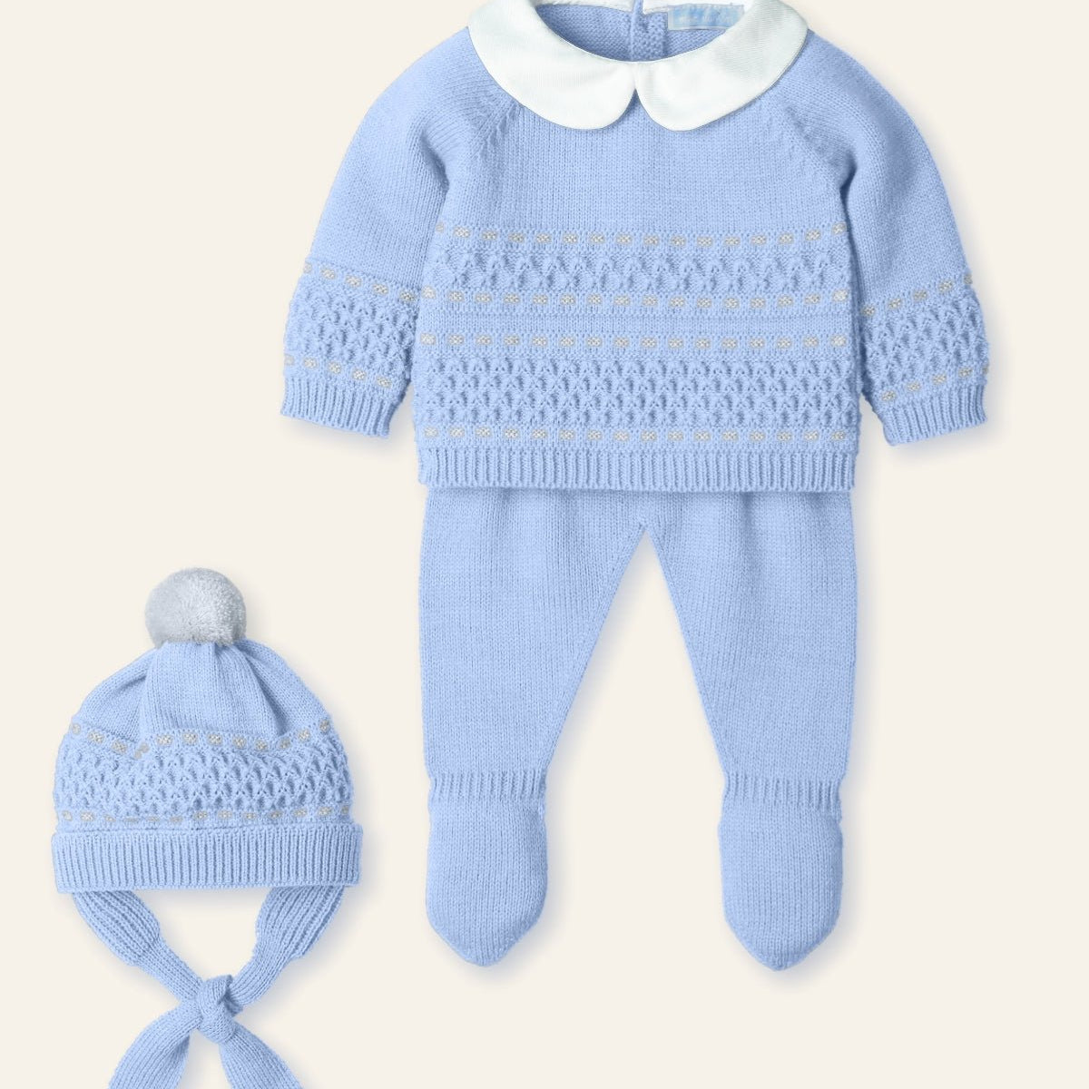 Mac Ilusion AW25 - Baby Boys Blue 3pc Knitted Outfit