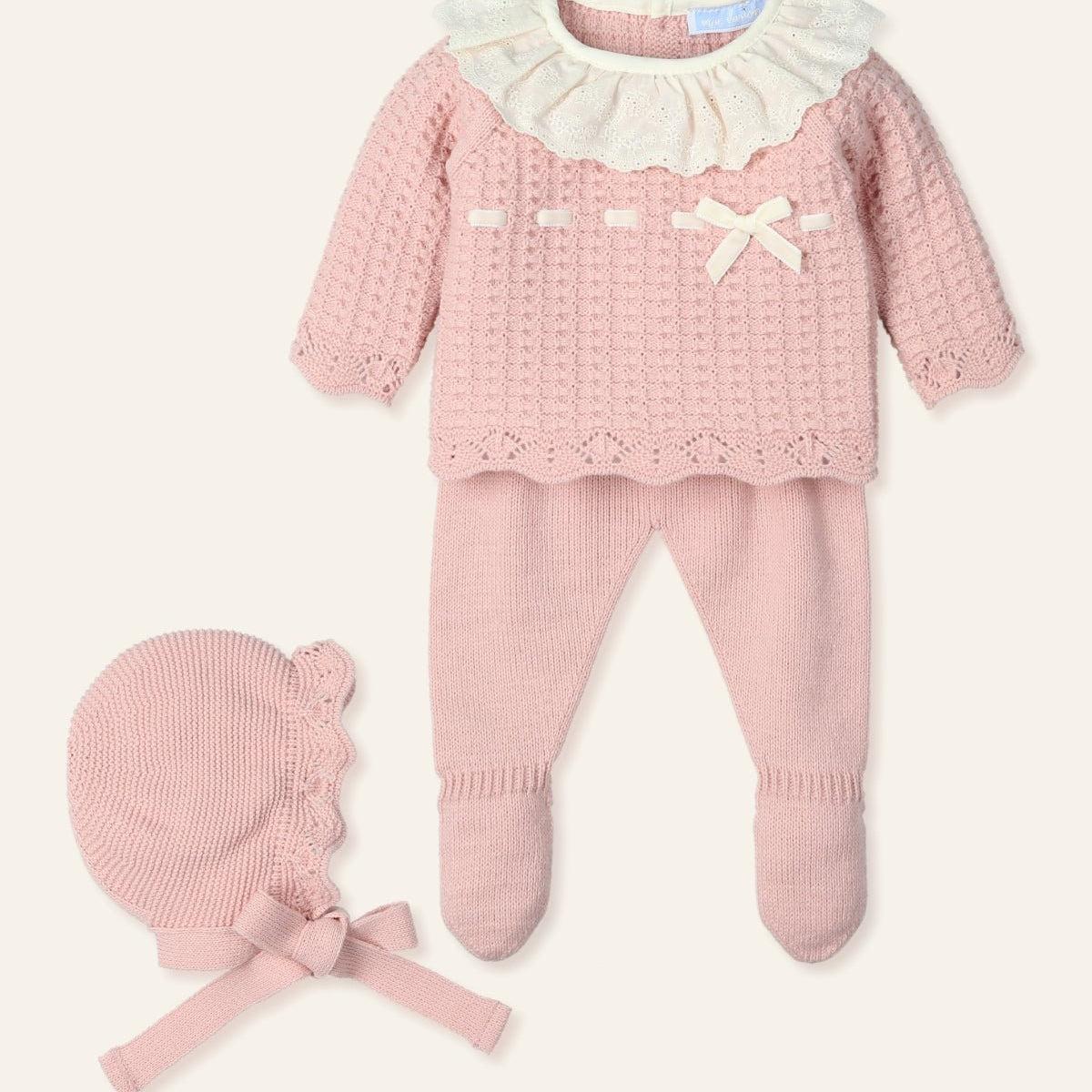 Mac Ilusion AW25 - Baby Girl's Vintage Pink 3pc Knitted Set