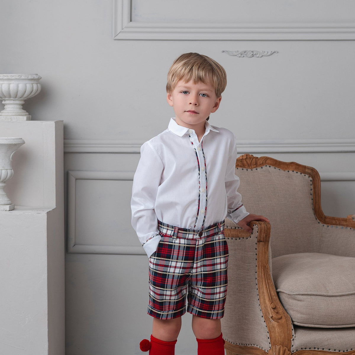 Rochy AW25 PRE-ORDER - Boys Tartan Shorts and Shirt Set – Mariposa ...